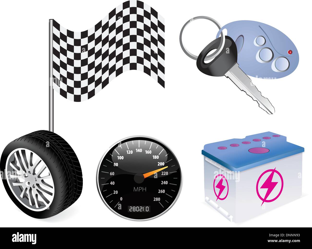 Vector auto icon set on white background Stock Vector Image & Art - Alamy