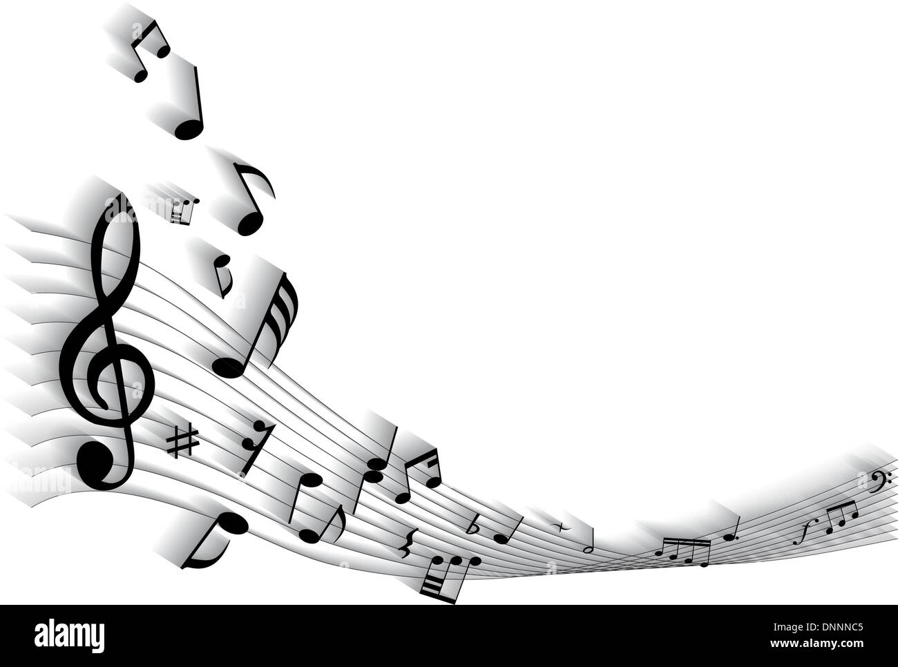Vector musical notes staff background for design use Stock Vector Image ...