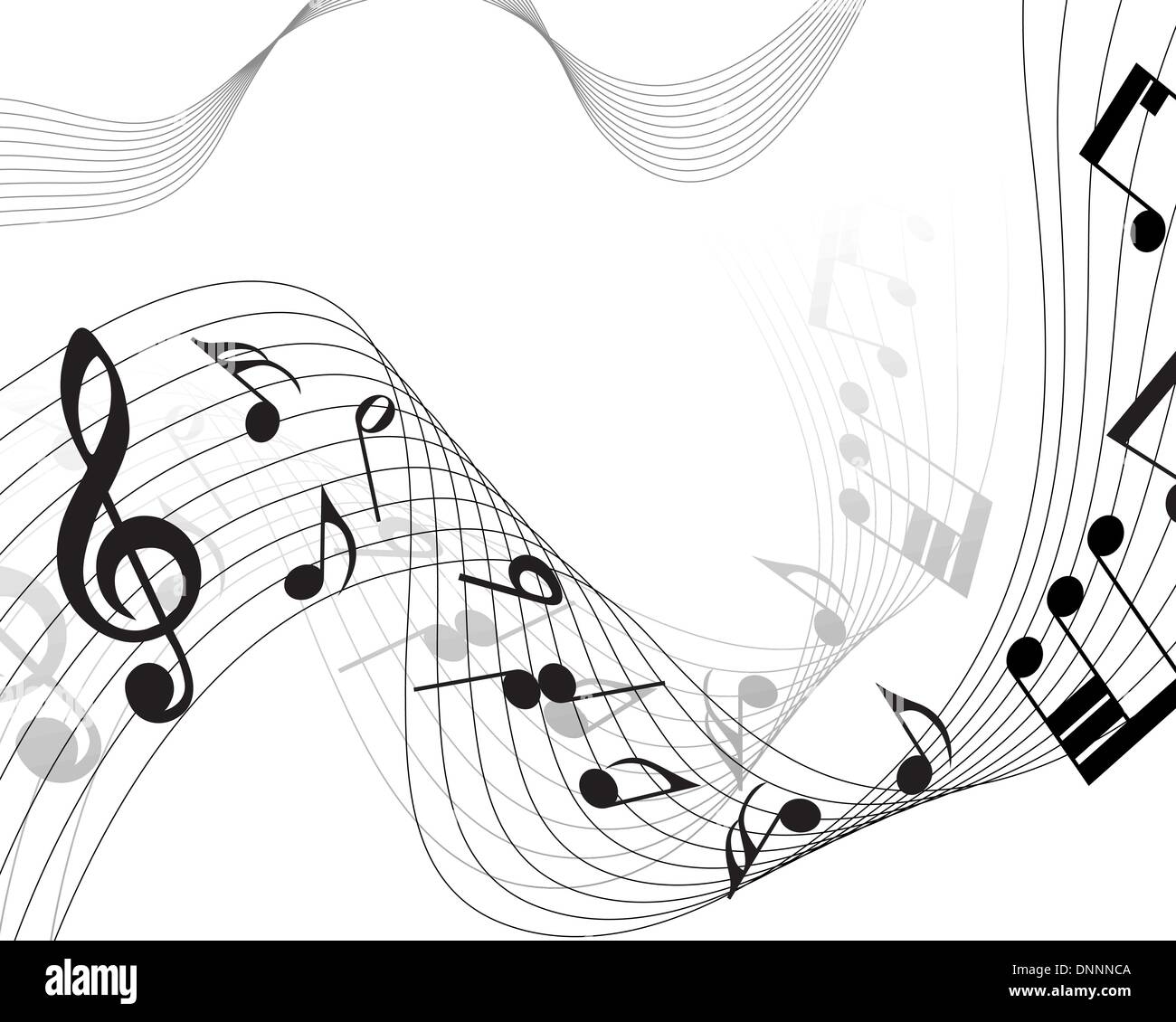 Vector musical notes staff background for design use Stock Vector Image ...