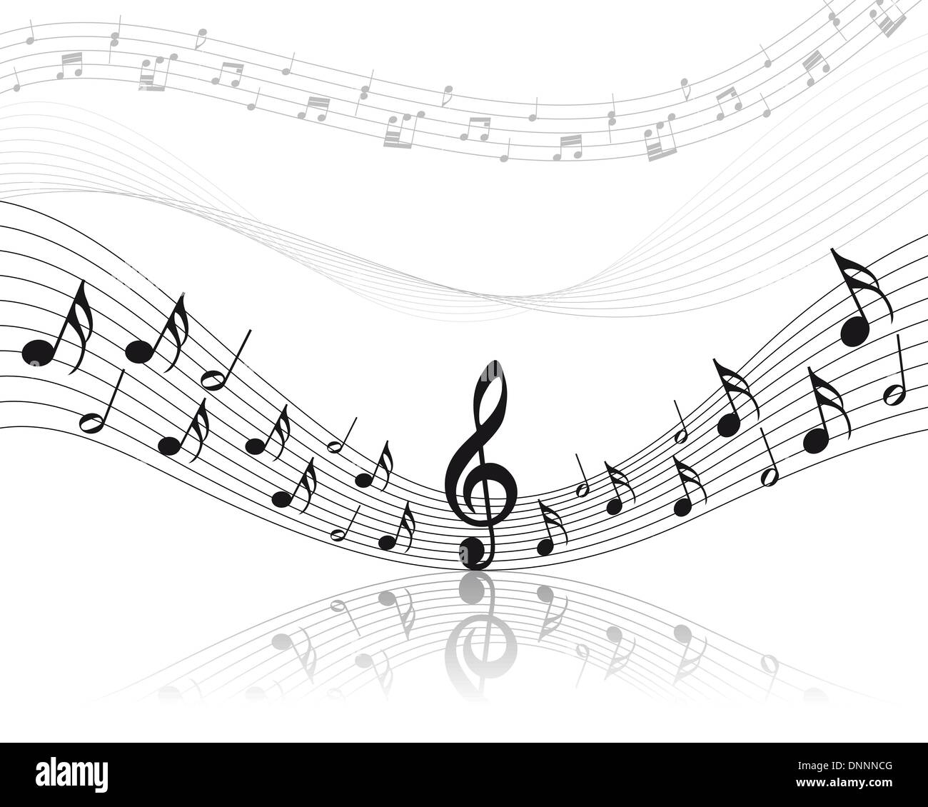 Vector musical notes staff background for design use Stock Vector Image ...