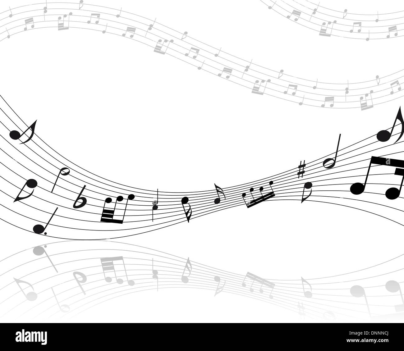 Vector musical notes staff background for design use Stock Vector Image ...