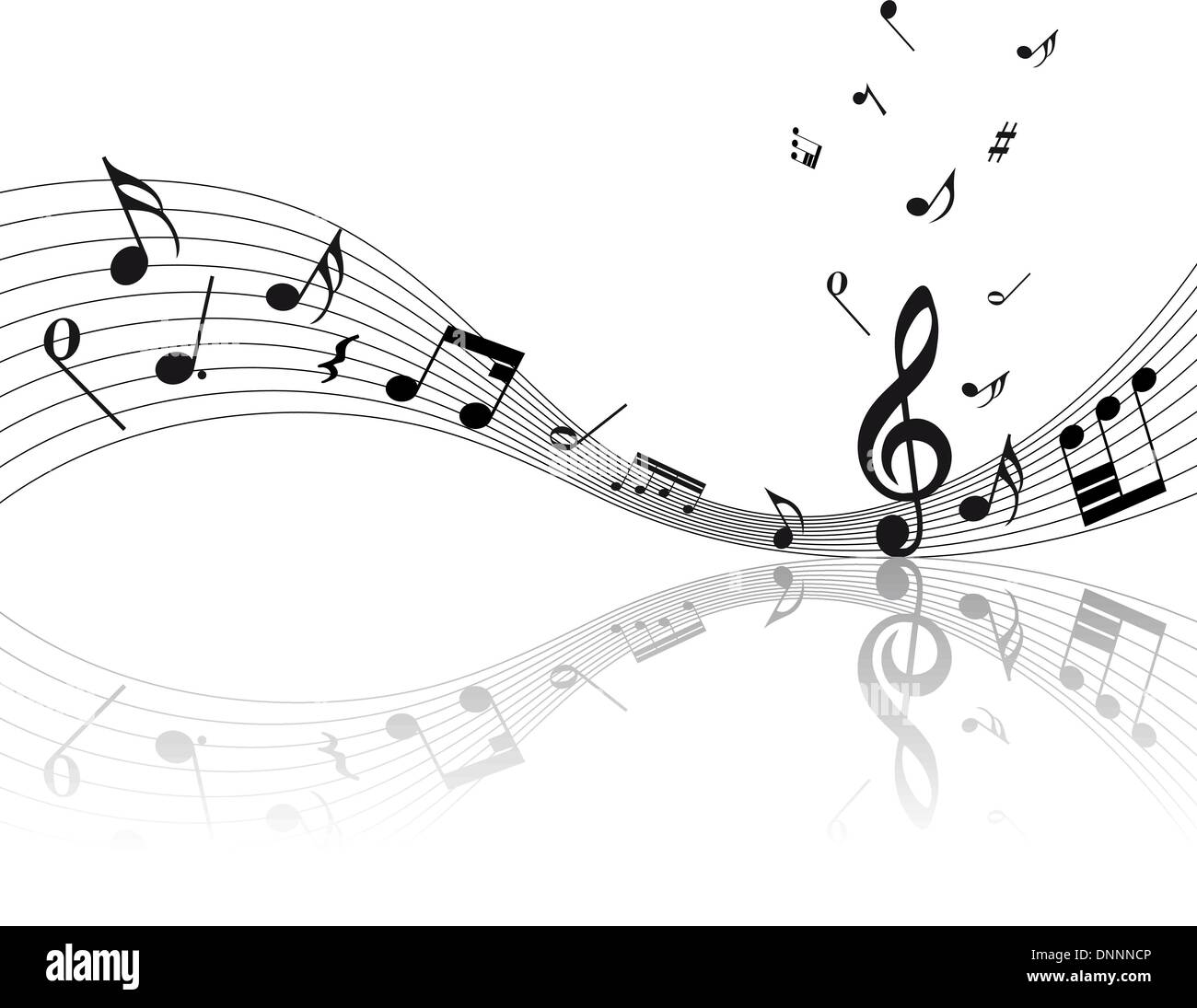 Vector musical notes staff background for design use Stock Vector Image ...