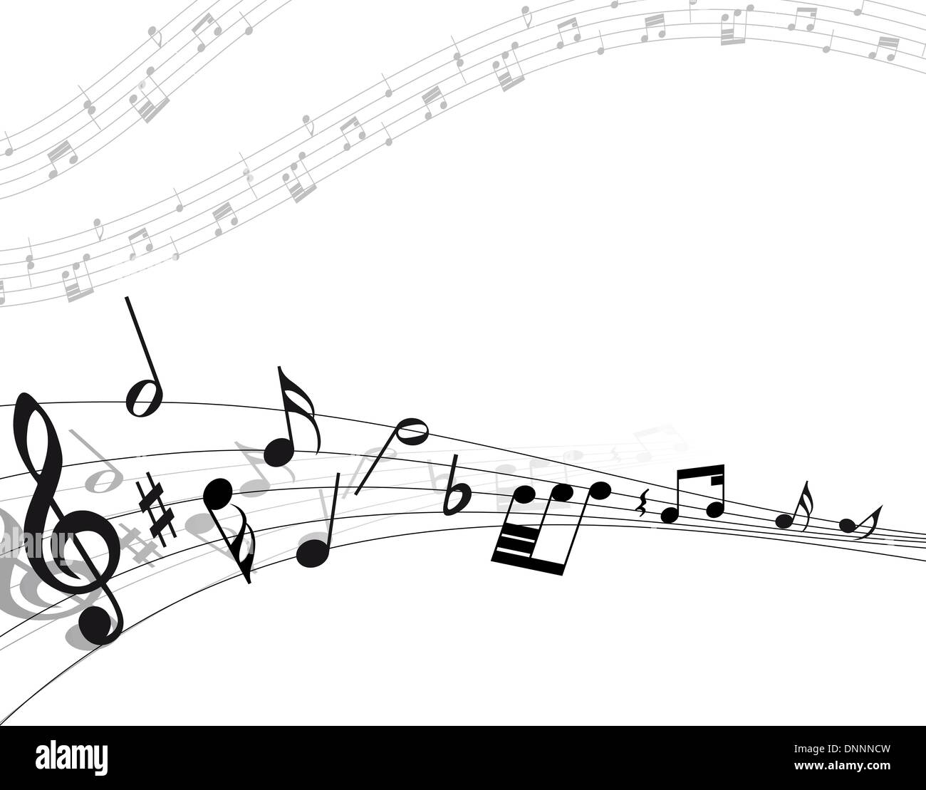Vector musical notes staff background for design use Stock Vector Image ...