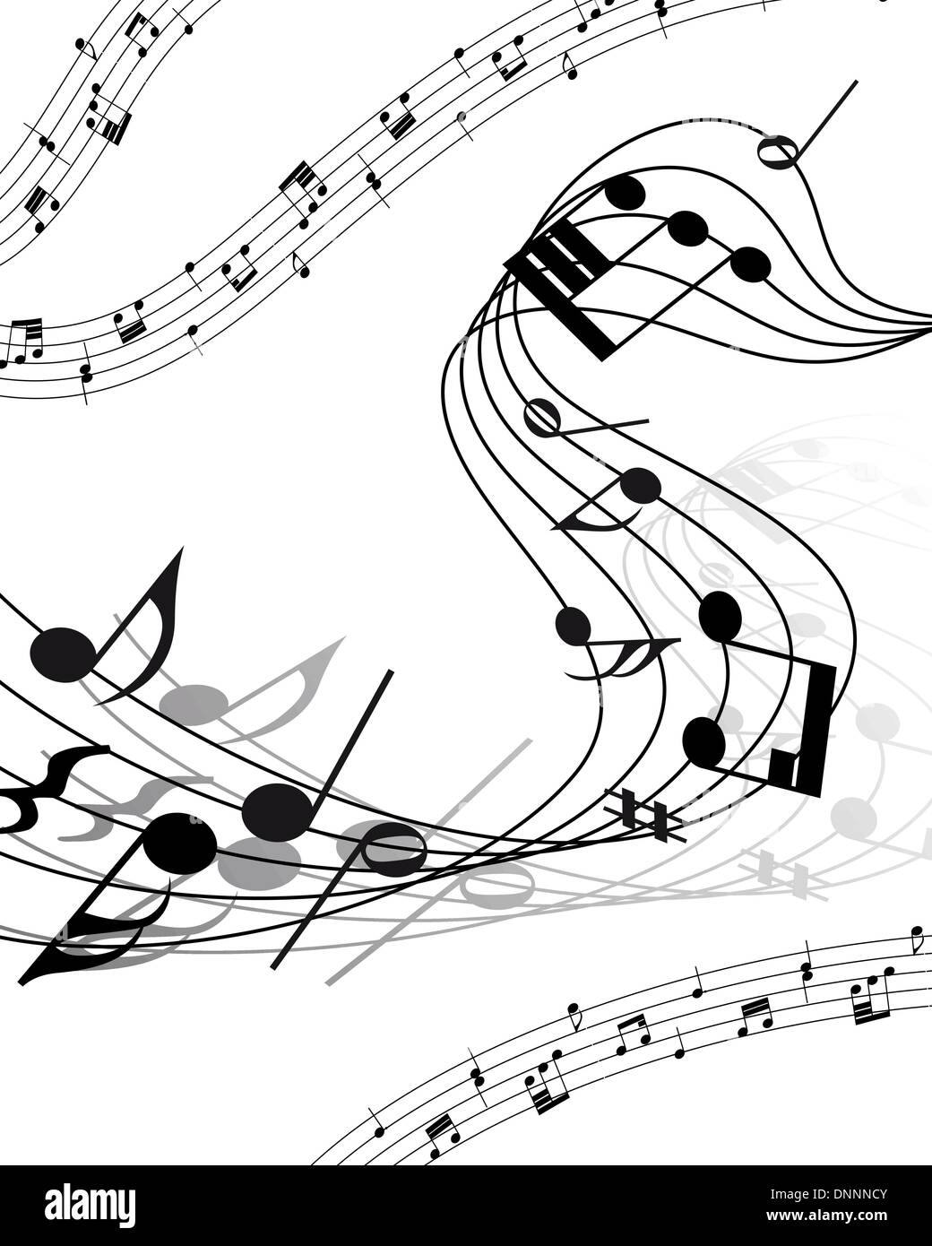 Vector musical notes staff background for design use Stock Vector Image ...