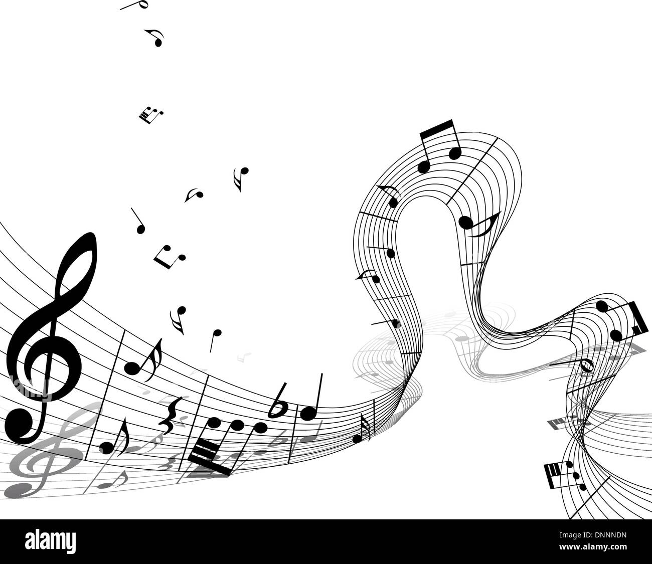 Vector musical notes staff background for design use Stock Vector Image ...