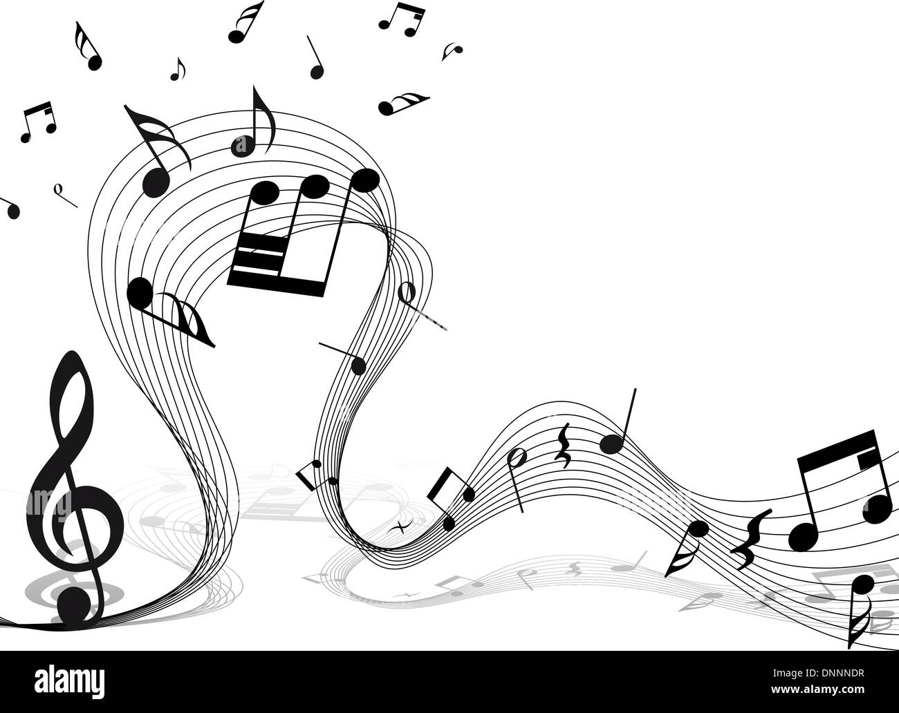 Vector musical notes staff background for design use Stock Vector Image ...