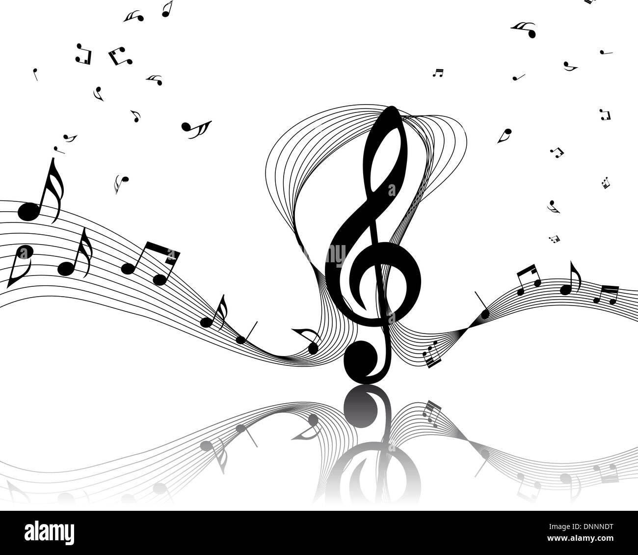 Vector musical notes staff background for design use Stock Vector Image ...