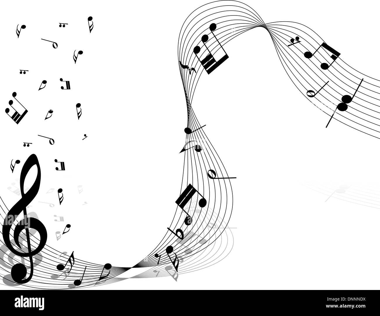 Vector musical notes staff background for design use Stock Vector Image ...