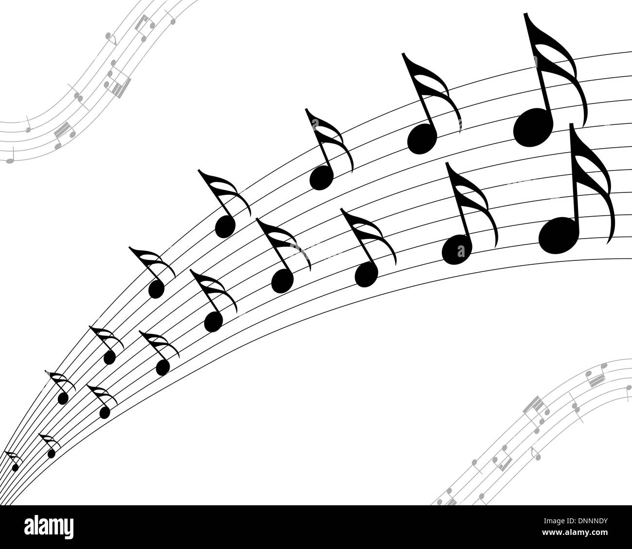 Vector musical notes staff background for design use Stock Vector Image ...