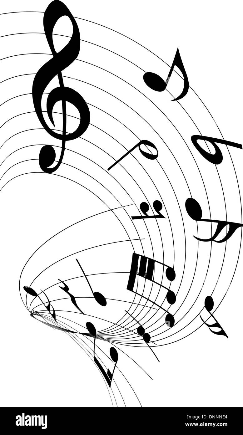 Vector musical notes staff background for design use Stock Vector Image ...