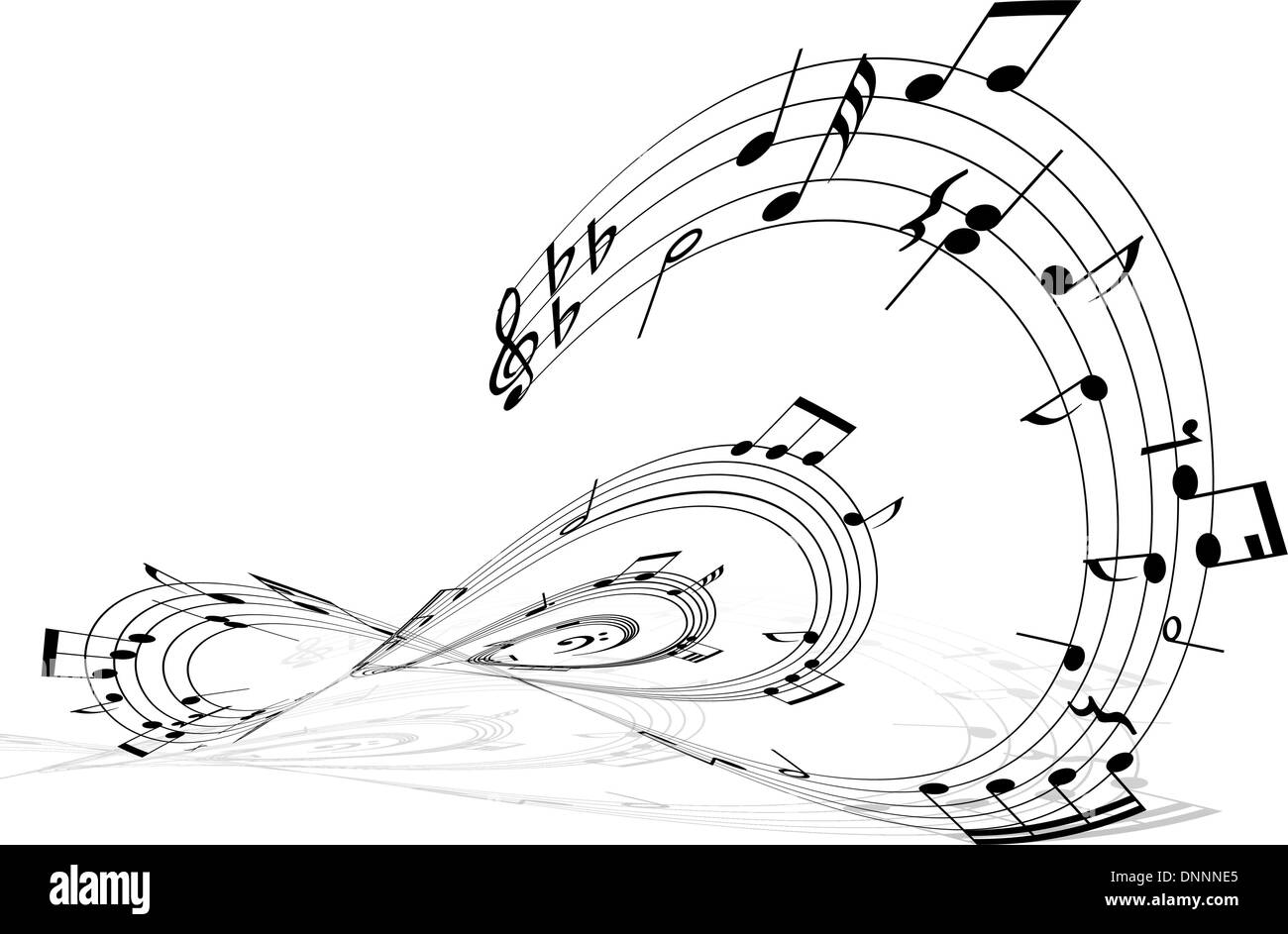 Vector musical notes staff background for design use Stock Vector Image ...