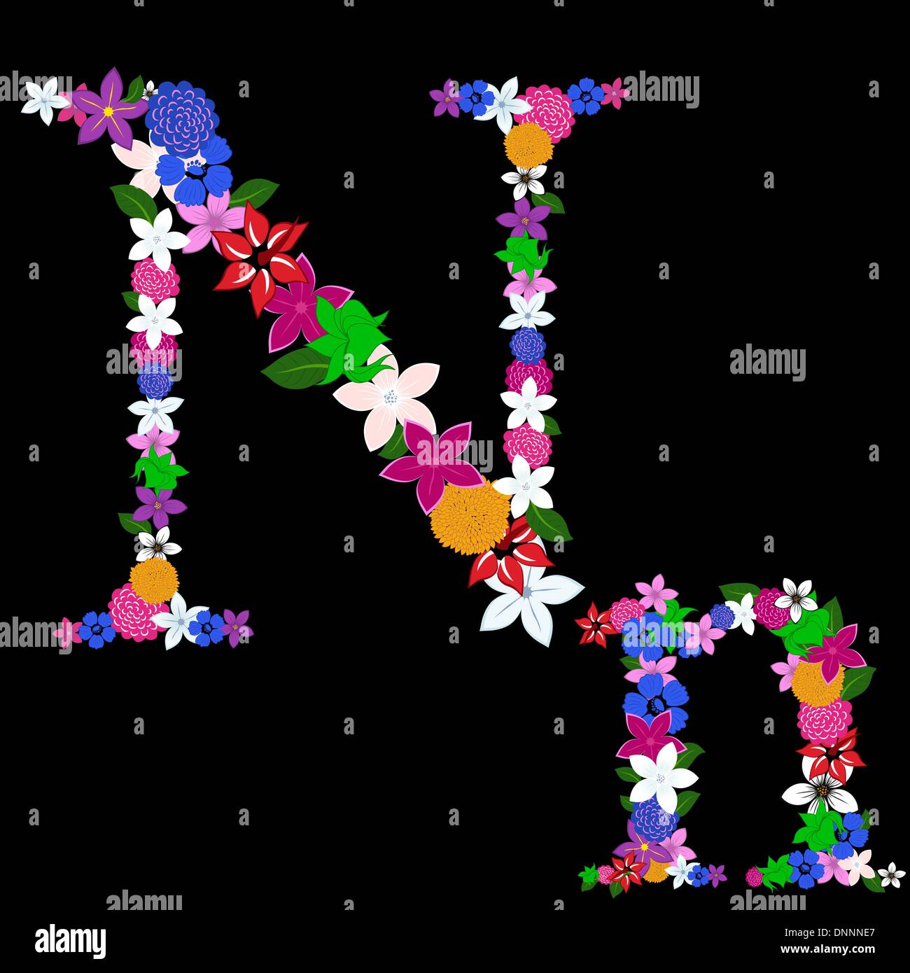 Floral alphabet letter for using in web and print design. Vector ...