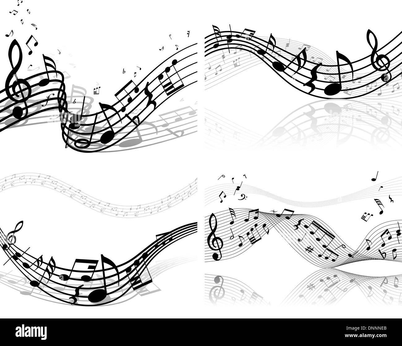 Vector musical notes staff background set for design use Stock Vector ...