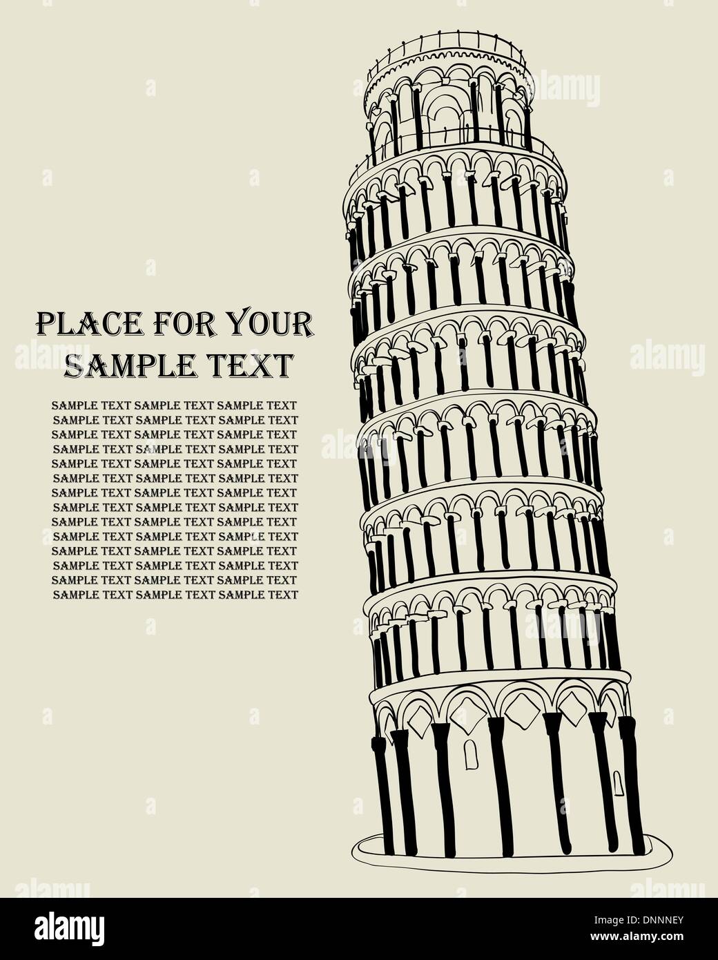 Pizansky tower at the Miracle field. Italy Stock Vector Image & Art - Alamy