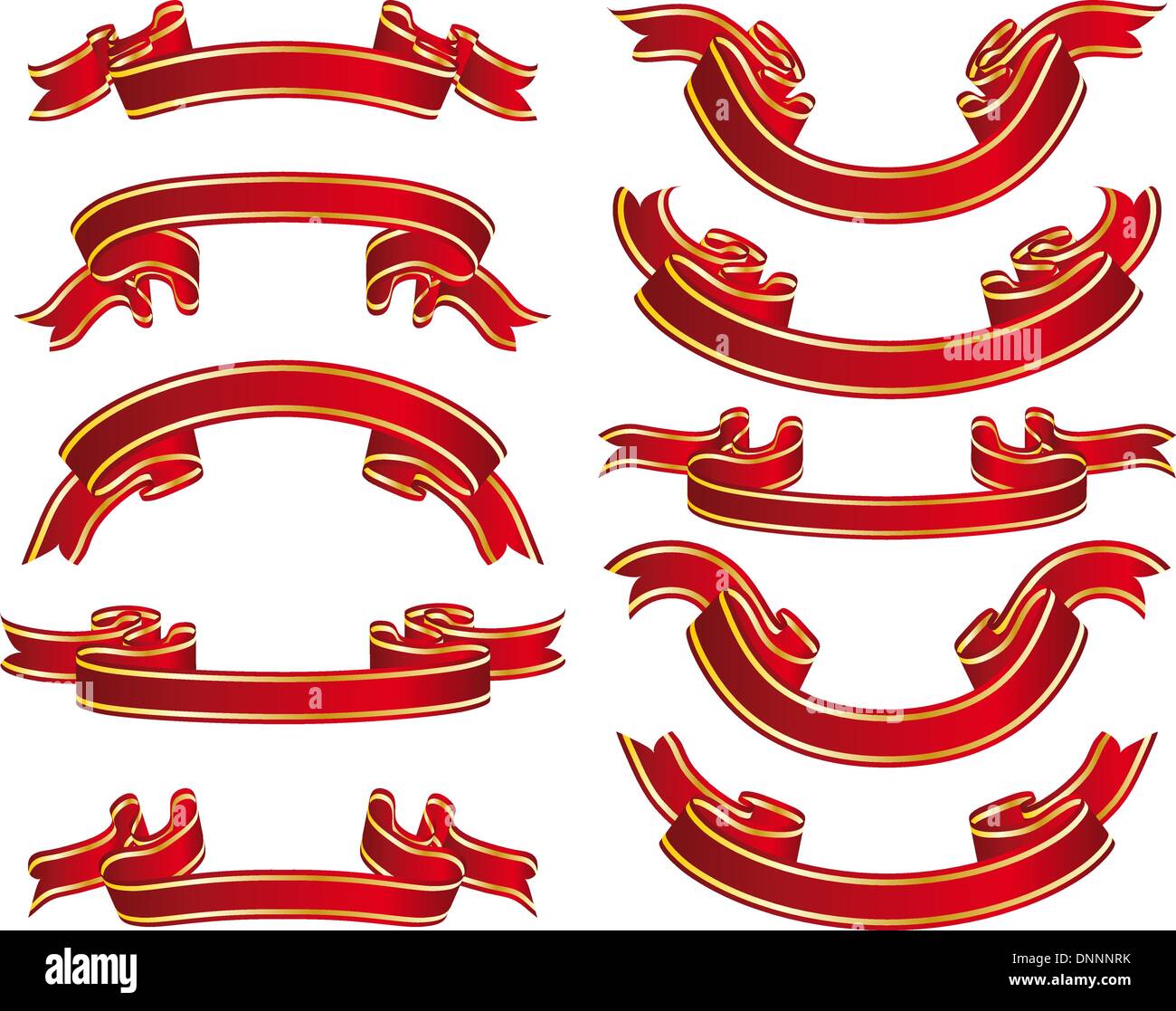 Set of different vector ribbons on white background Stock Vector Image ...