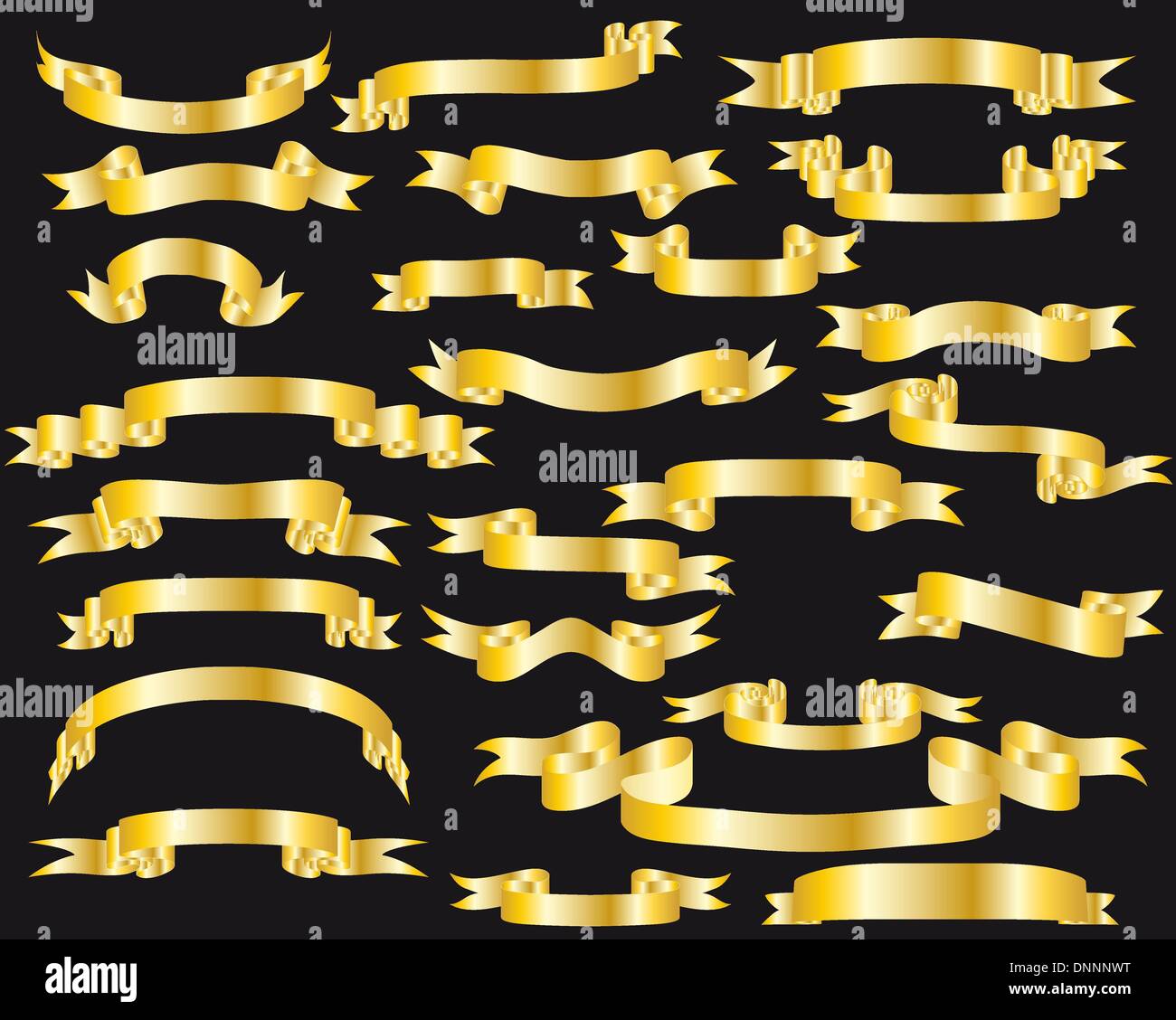 Collection of vector brightly ribbons in different shape Stock Vector ...