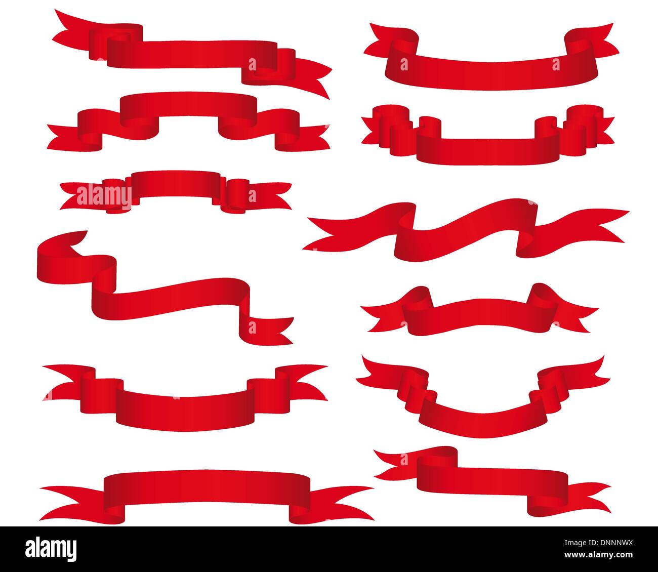 Stylized red ribbons Stock Vector Images - Alamy