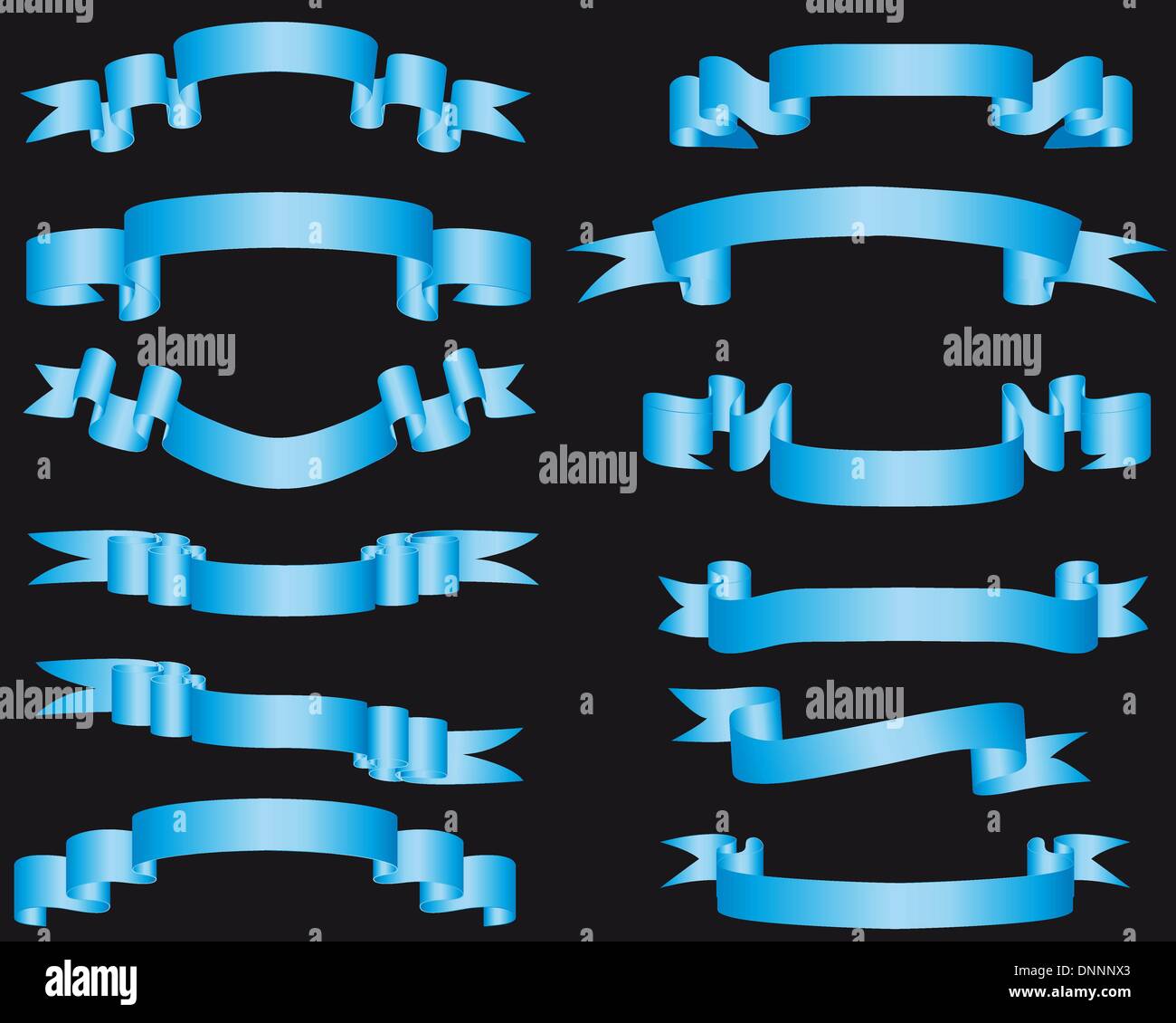 Collection of vector brightly ribbons in different shape Stock Vector ...