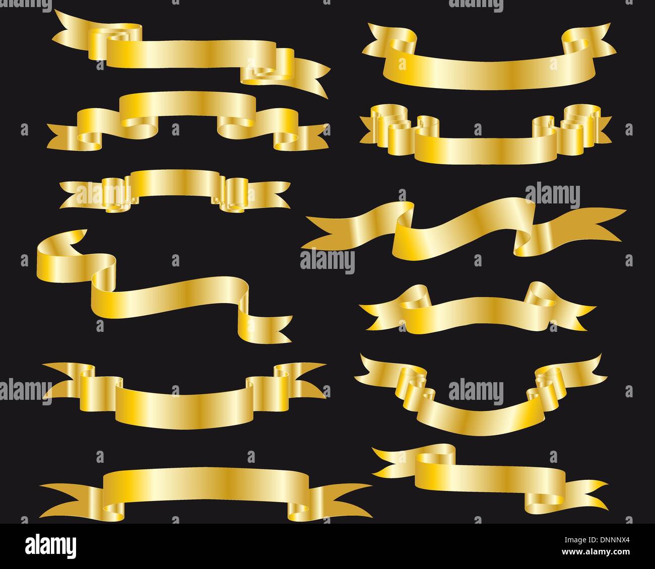 Collection of vector brightly ribbons in different shape Stock Vector ...