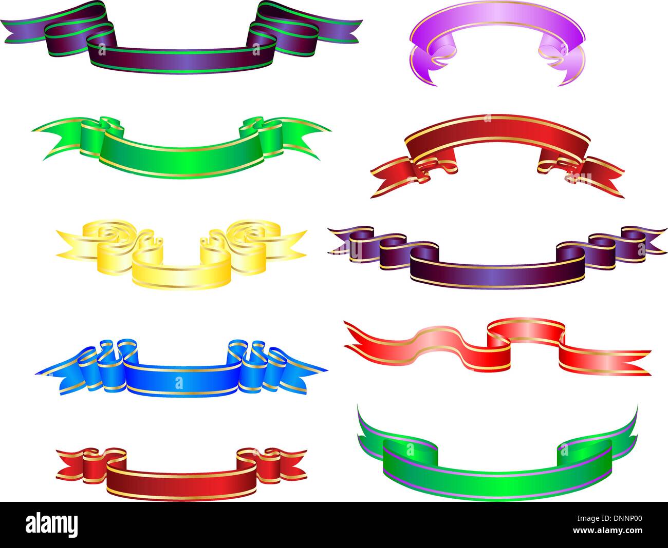 Set of different vector ribbons on white background Stock Vector Image ...