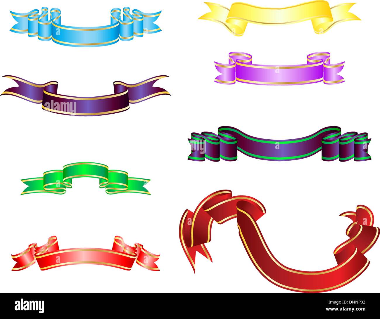 Set of different vector ribbons on white background Stock Vector Image ...