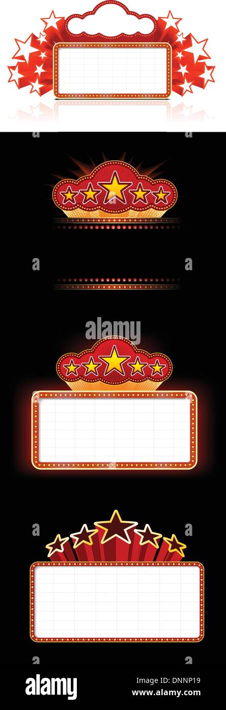 Retro illuminated Movie marquee Blank sign. Vector Set Stock Vector Image & Art - Alamy