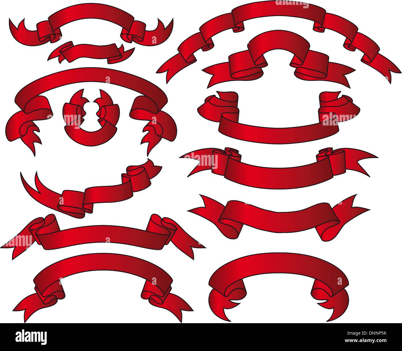 Set of different vector ribbons on white background Stock Vector Image ...
