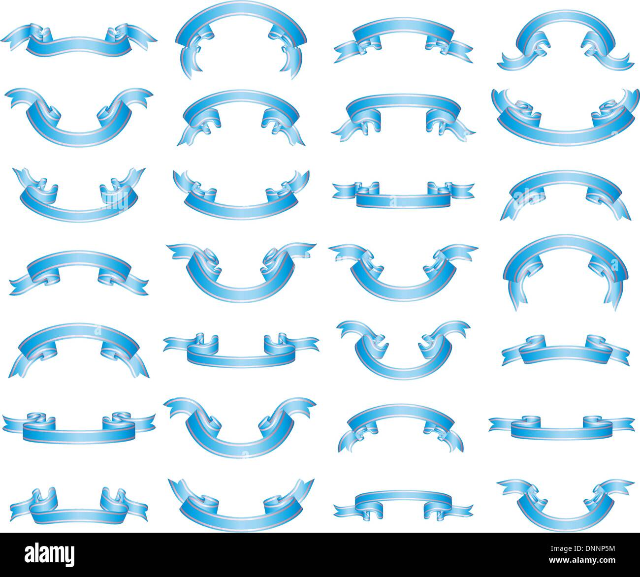 Set of different blue vector ribbons for design use Stock Vector Image ...