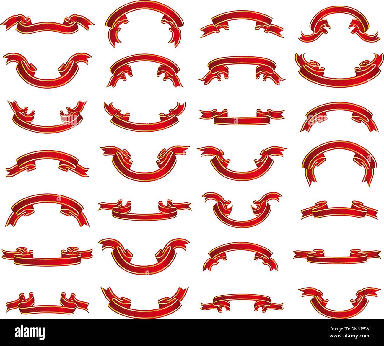 Set of different vector ribbons on white background Stock Vector Image ...