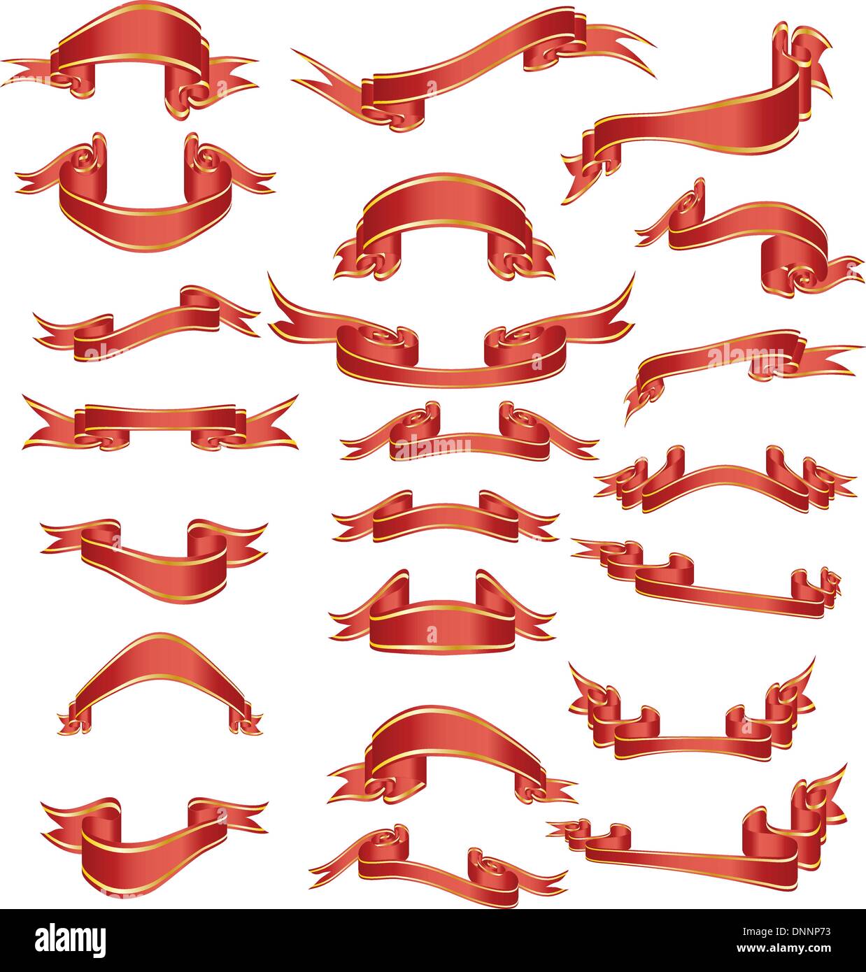 Collection of vector curves ribbons in different shape Stock Vector ...