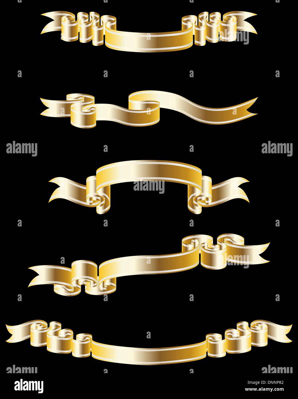 Set of different golden vector ribbons for design use Stock Vector ...