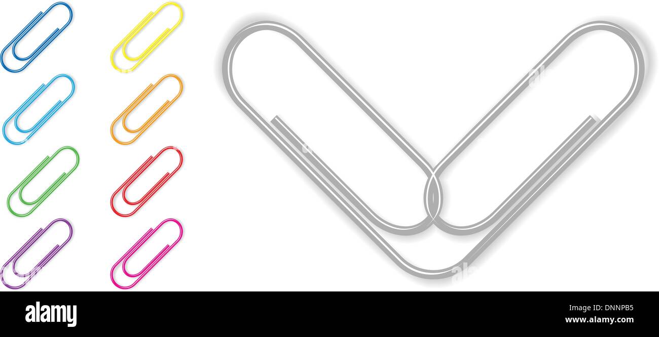 Vector paper clip set on white background Stock Vector Image & Art - Alamy