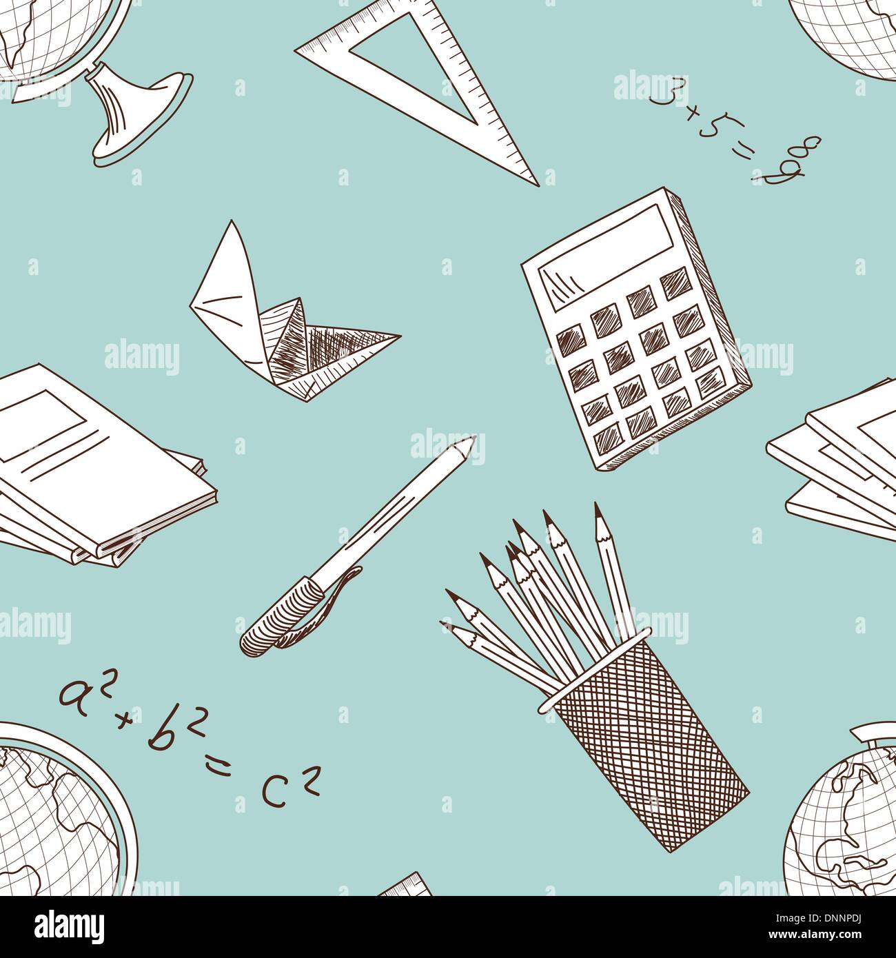 Back to school theme seamless background. Vector illustration Stock ...