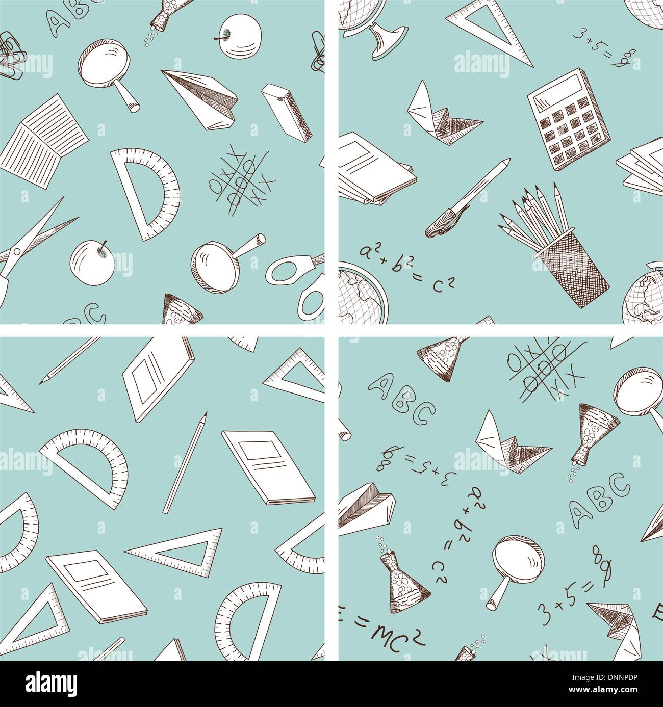 School theme seamless background set. Vector illustration Stock Vector Image & Art - Alamy