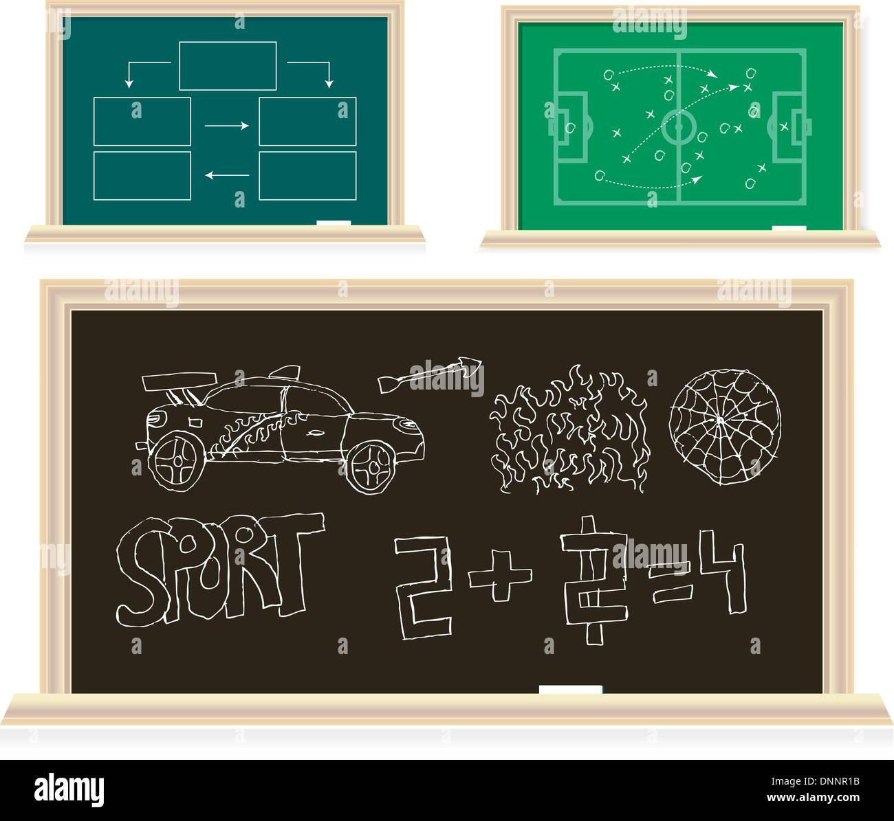 blackboard vector illustration set isolated on white background Stock ...