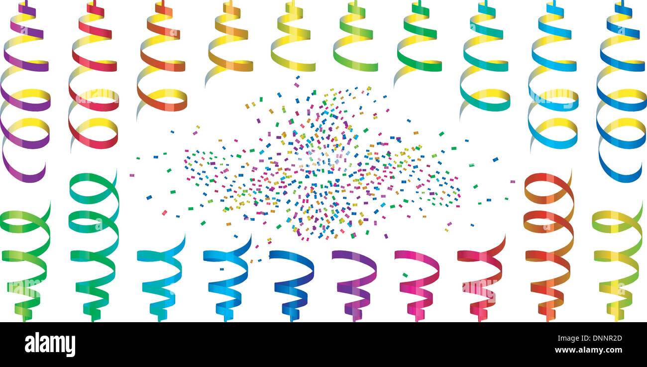 Party Streamers Clipart Border
