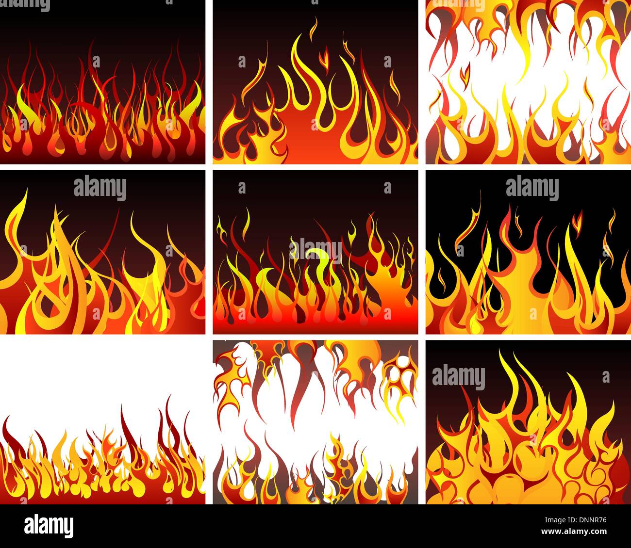 Big collection of fire elements. Fully editable EPS 8 vector ...