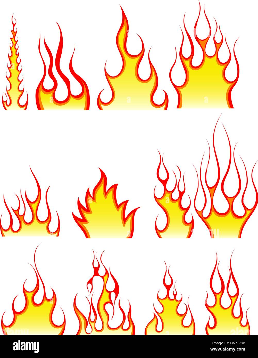 Set Of Different Fire Patterns For Design Use Stock Vector Image Art
