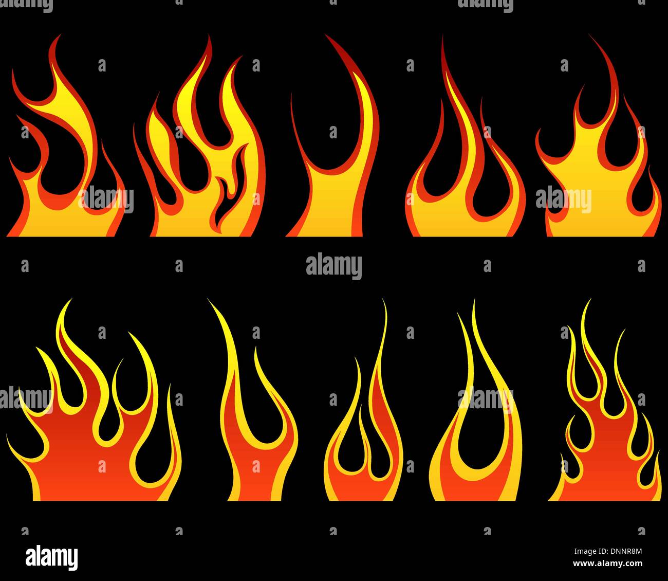Set Of Different Fire Patterns For Design Use Stock Vector Image Art