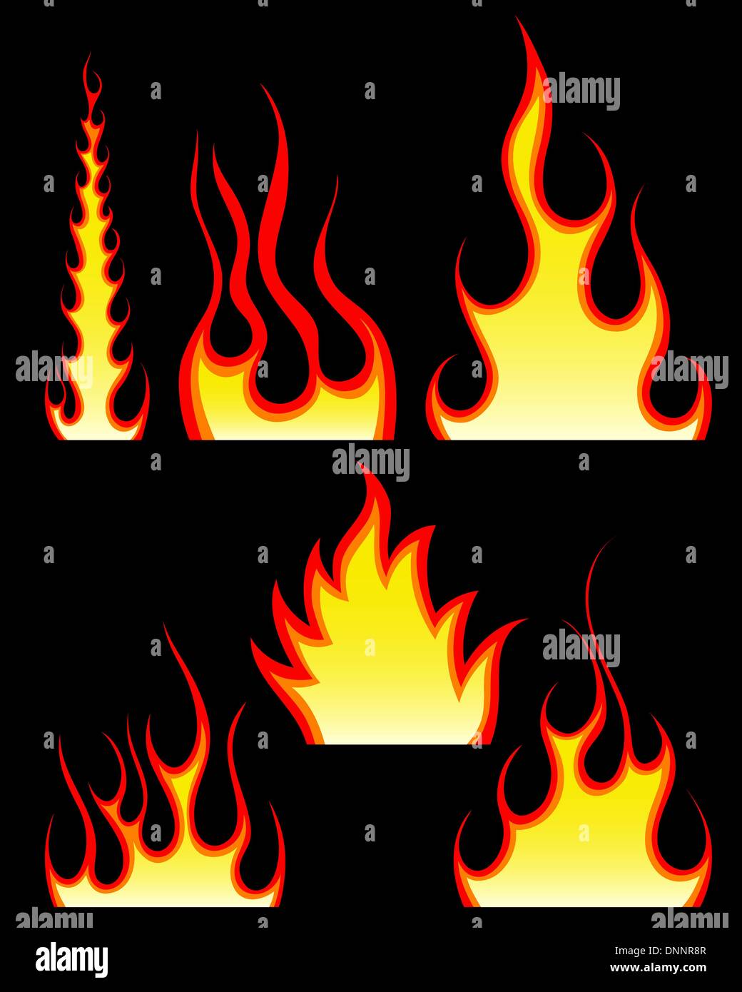 Set of different fire patterns for design use Stock Vector Image & Art ...