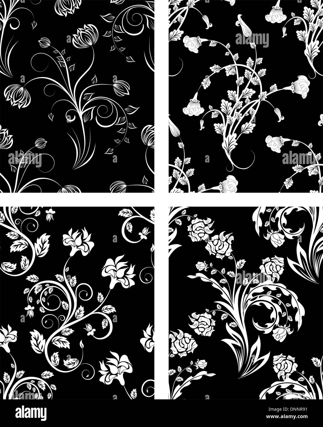 Set of seamless vector floral backgrounds. For easy making seamless ...