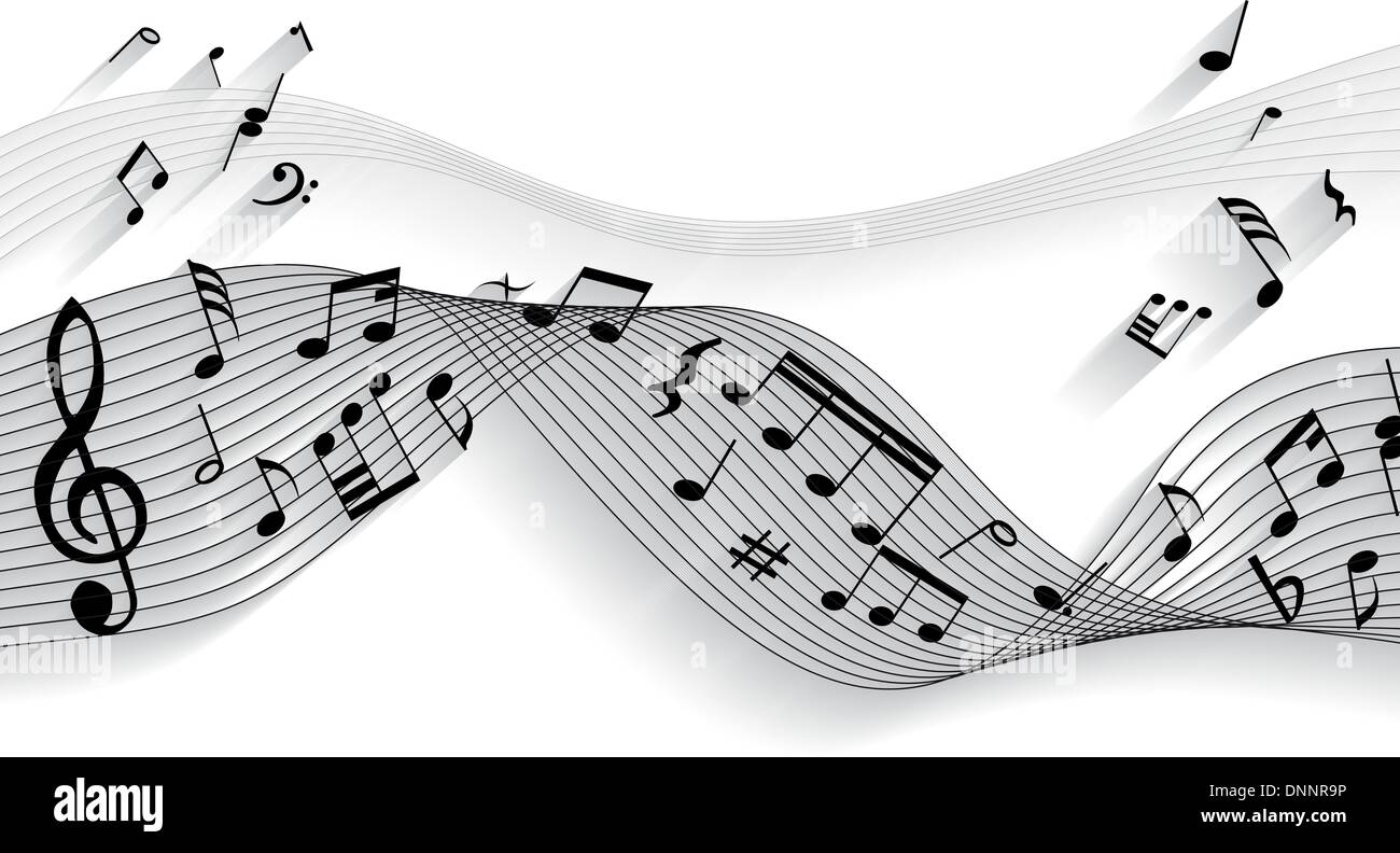 Vector musical notes staff background for design use Stock Vector Image ...