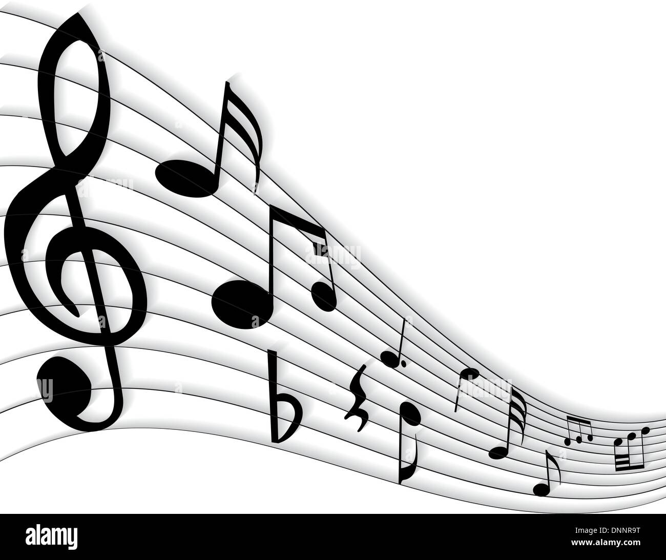 Vector musical notes staff background for design use Stock Vector Image ...