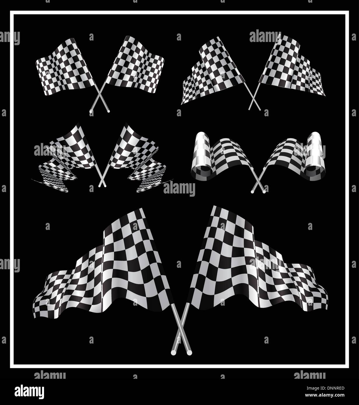 Checkered flags set illustration hi-res stock photography and images - Alamy