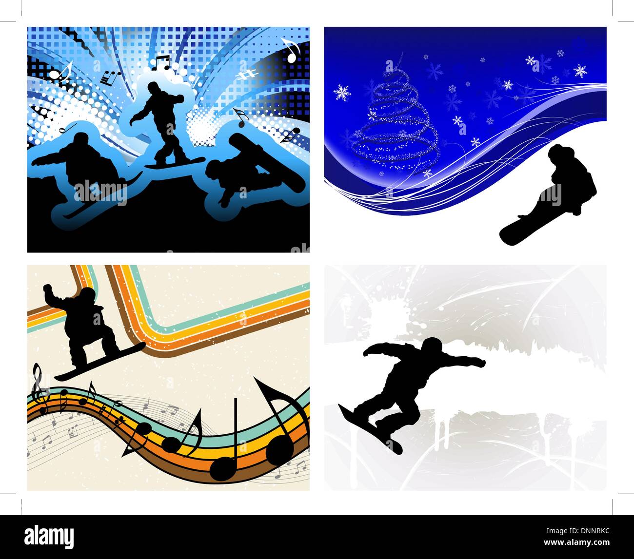 Sport background set with snowboard athlete. Vector illustration Stock ...