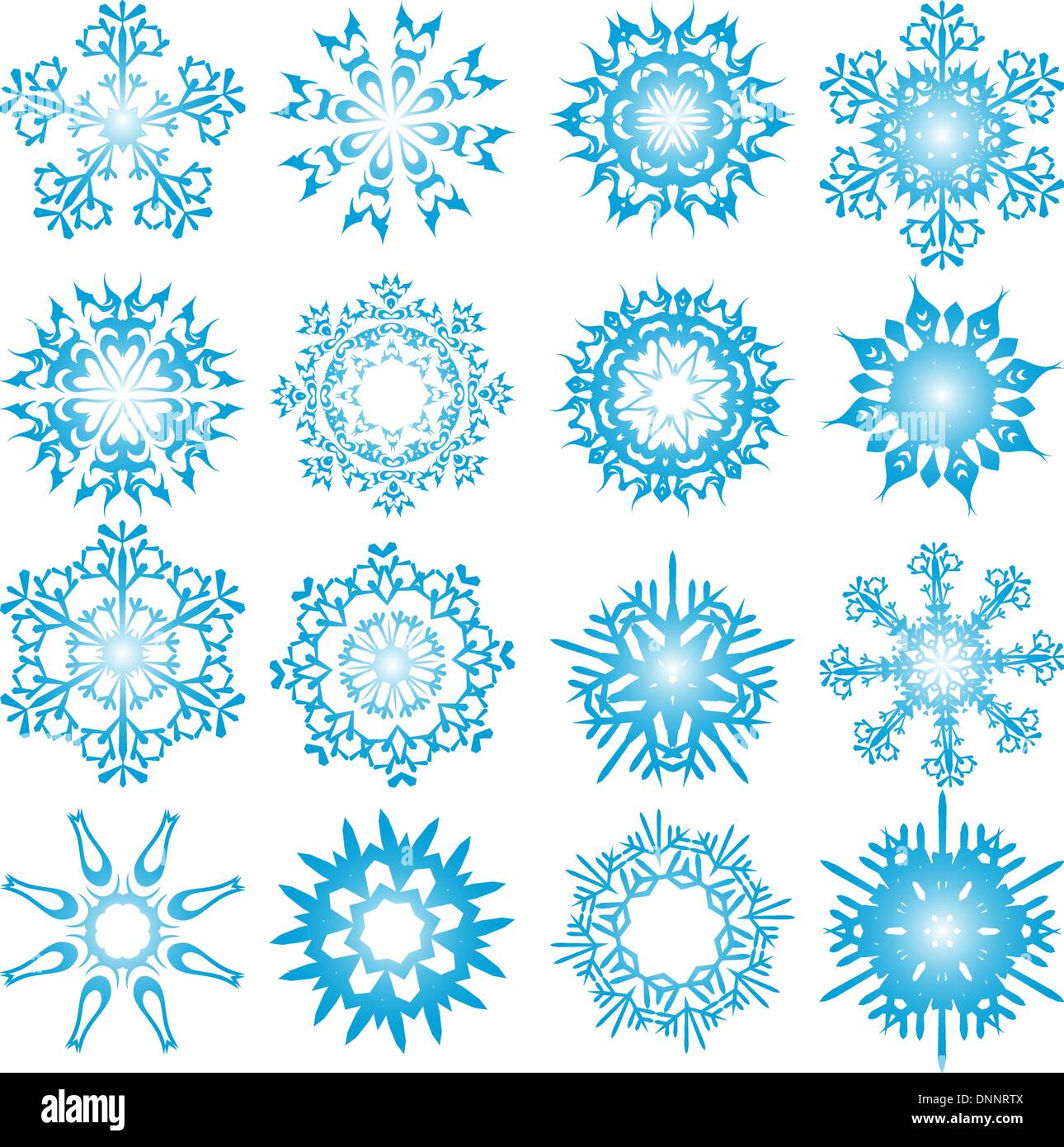Set of winter frozen snowflakes. Fully editable EPS 8 vector version ...