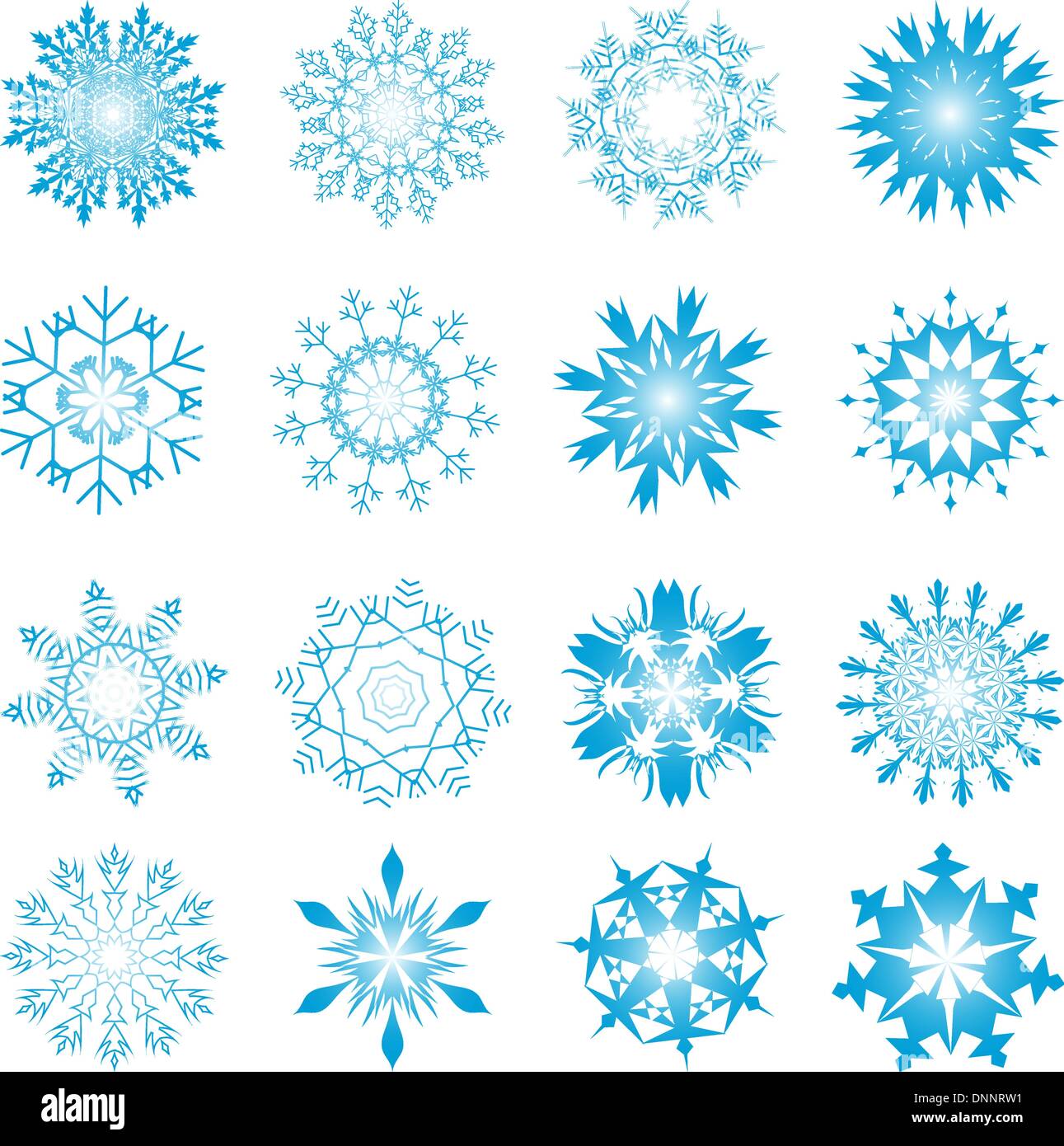 Set of winter frozen snowflakes. Fully editable EPS 8 vector version ...
