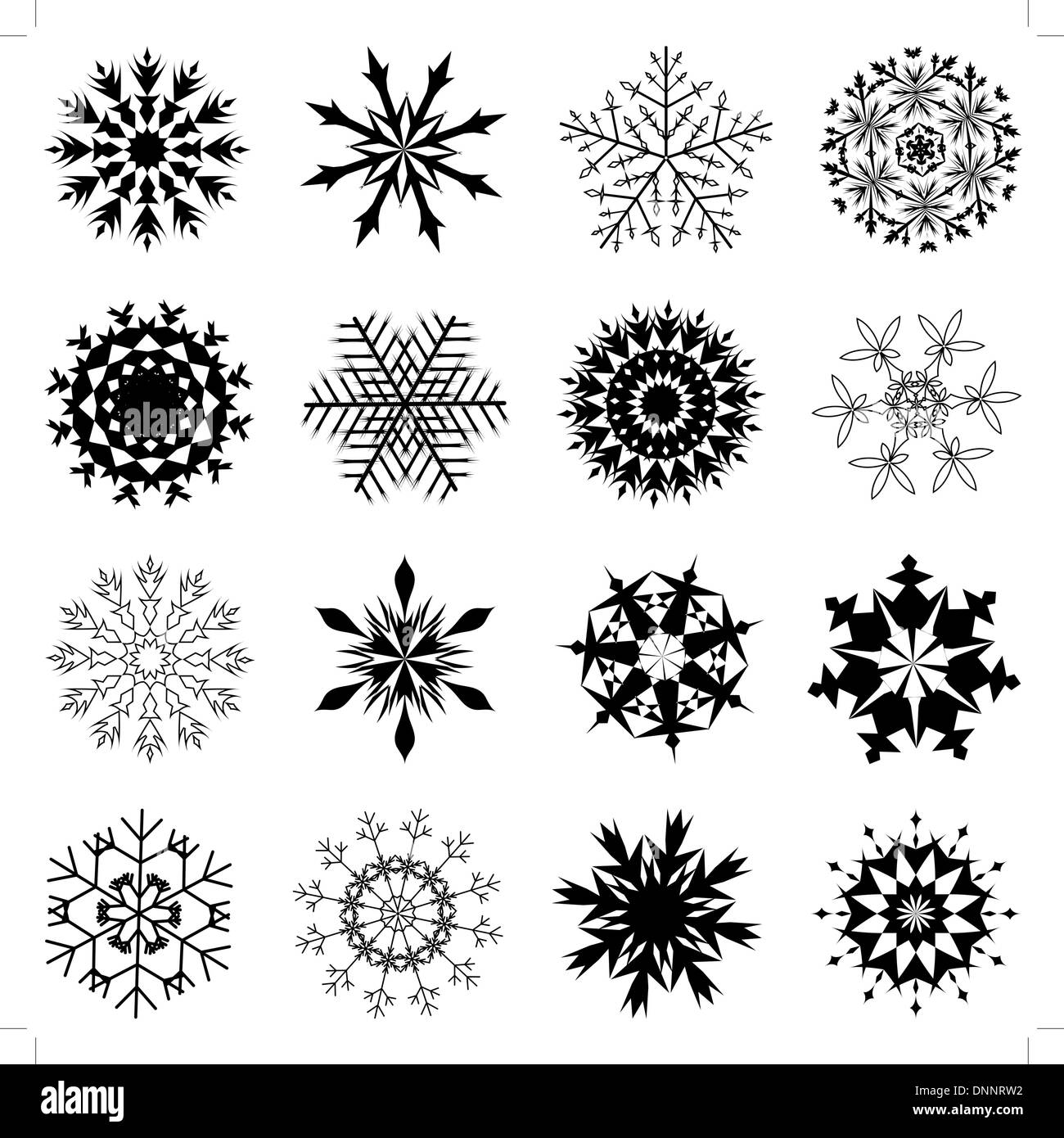 Set of winter frozen snowflakes. Fully editable EPS 10 vector version ...