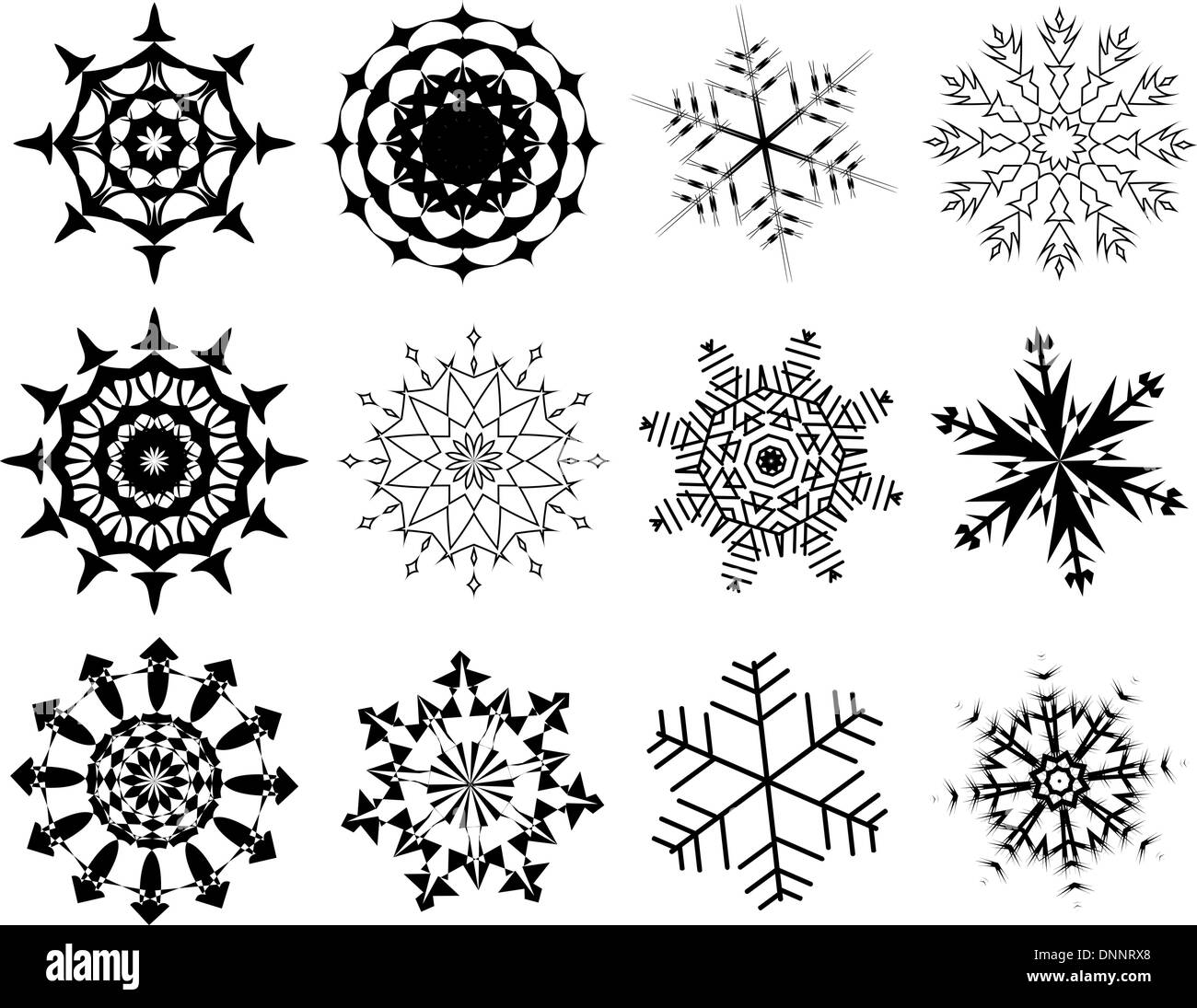 Biggest collection of vector snowflakes in different shape Stock Vector ...