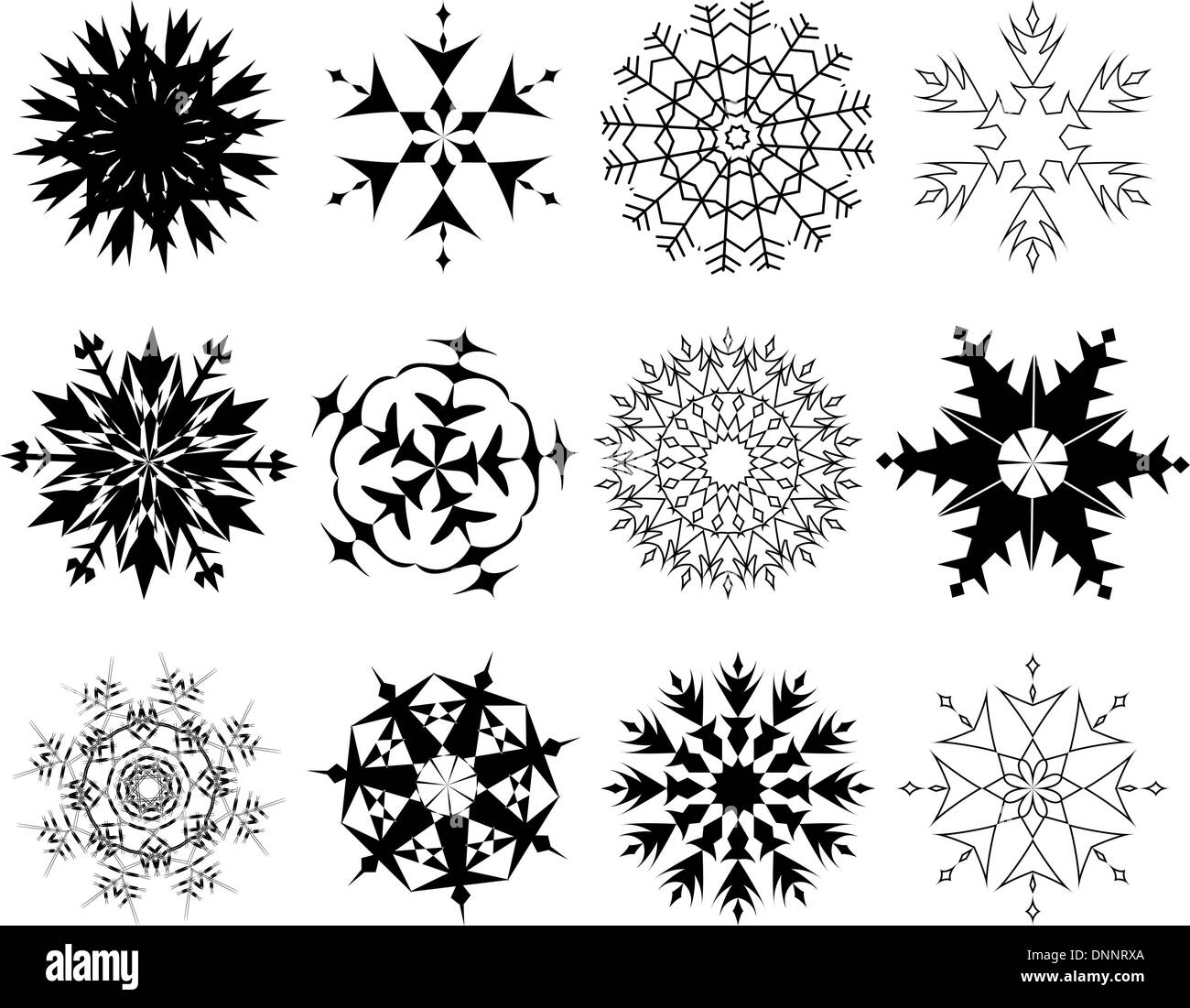 Biggest collection of vector snowflakes in different shape Stock Vector ...
